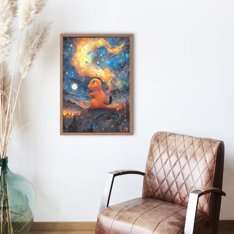 Tableau Pokemon ciel étoilé Salamèche - Site univers